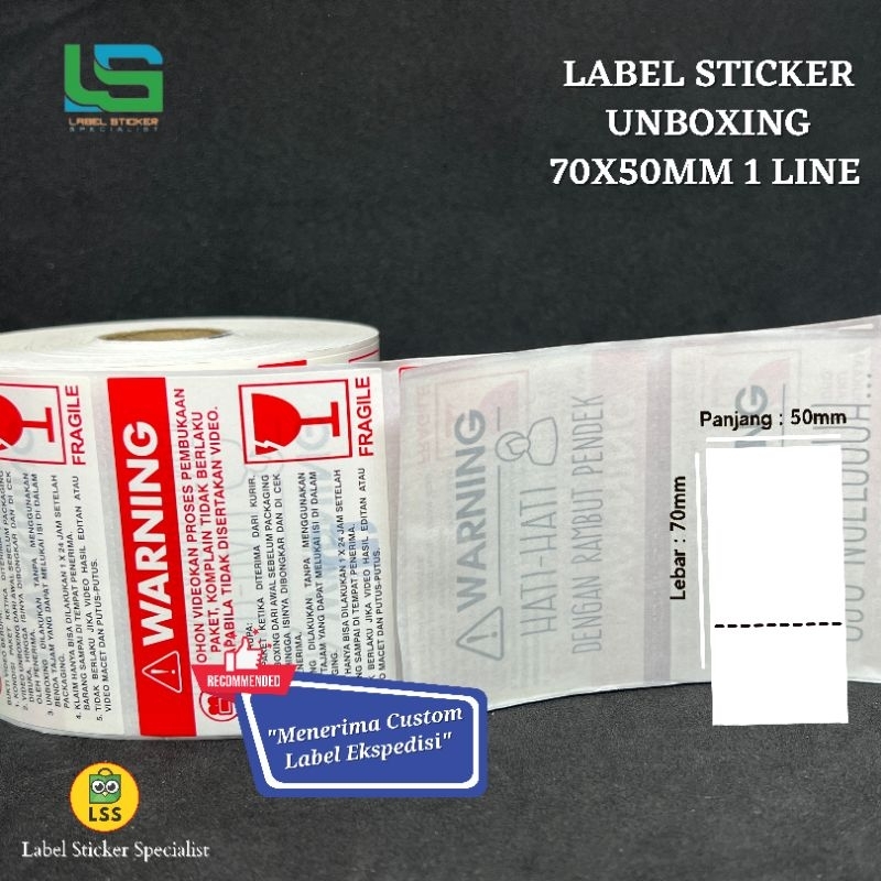 Jual Sticker Unboxing 70x50 MMSticker Label Unboxing Stiker Pengiriman ...
