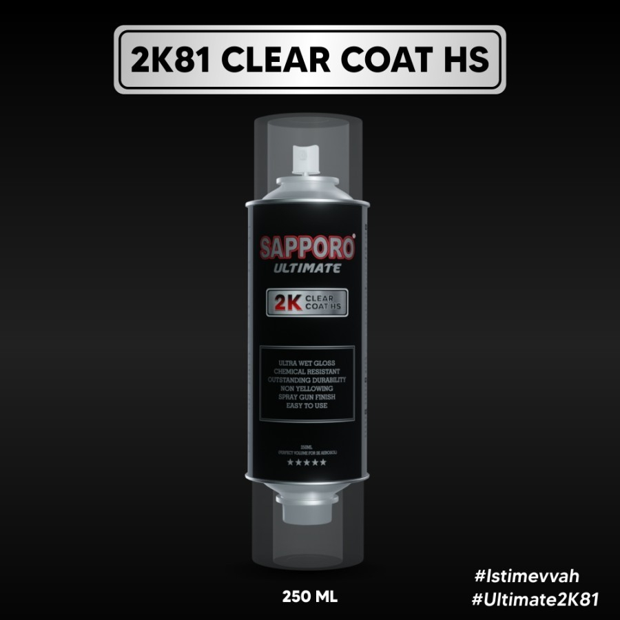 Jual Cat Semprot Sapporo Ultimate 2K81 Clear Coat HS 250 mili Spray ...
