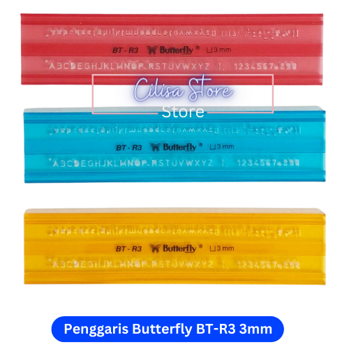 Jual Penggaris Mal Huruf dan Angka 3mm Butterfly BT-R3 / Penggaris ...