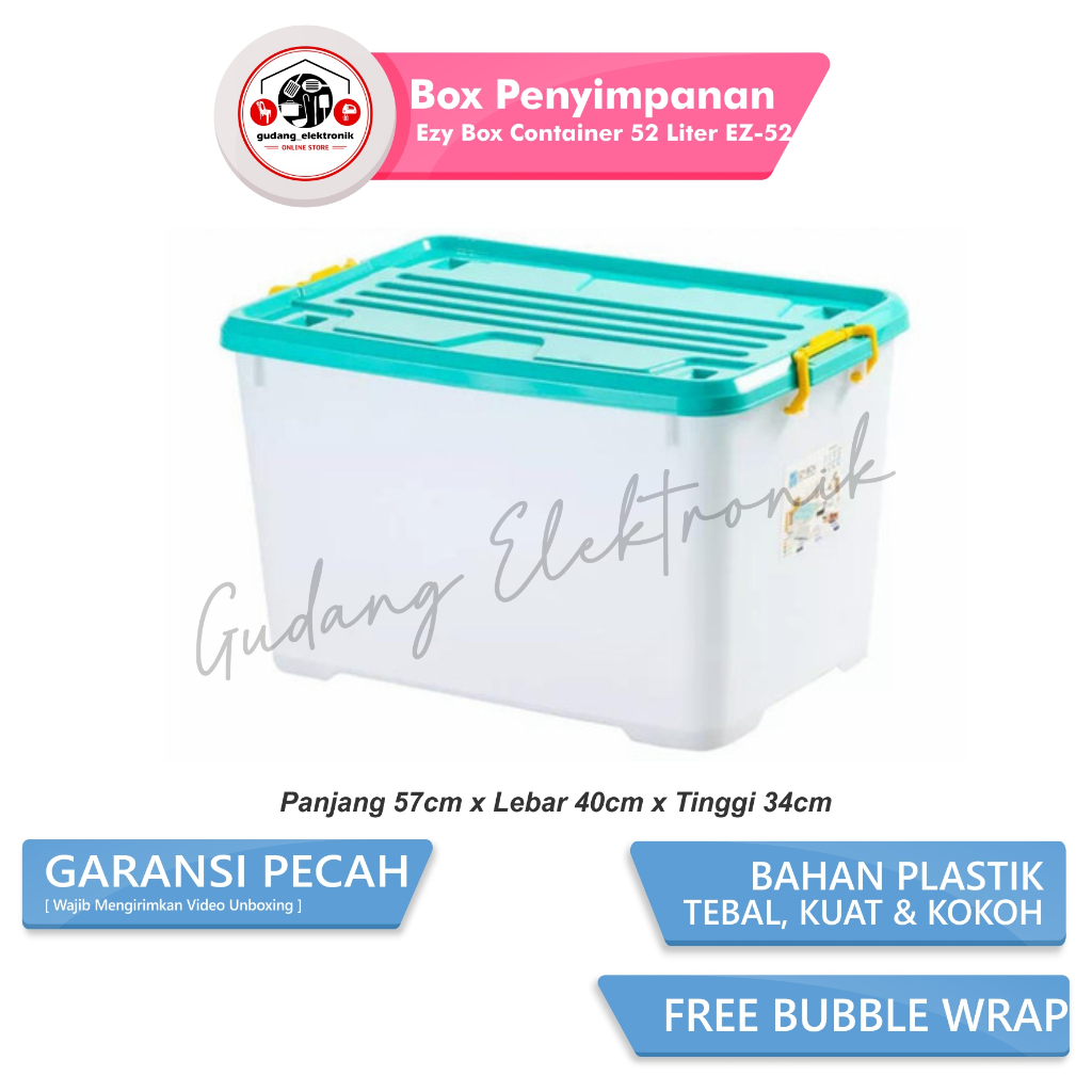 Jual Box Kontainer Plastik Besar Serbaguna Ezy Box Container 52 Liter ...