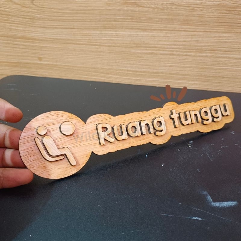 Jual Sign Kayu - PAPAN TANDA RUANG TUNGGU - Wall Decor - Huruf Timbul ...