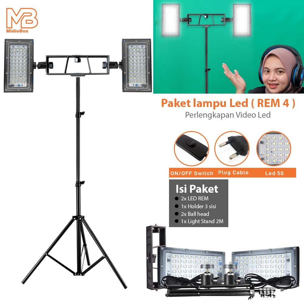 Jual Lighting Studio Lampu Foto Studio Midio Lampu LED Foto Studio M-REM4 Perlengkapan Video LED ...