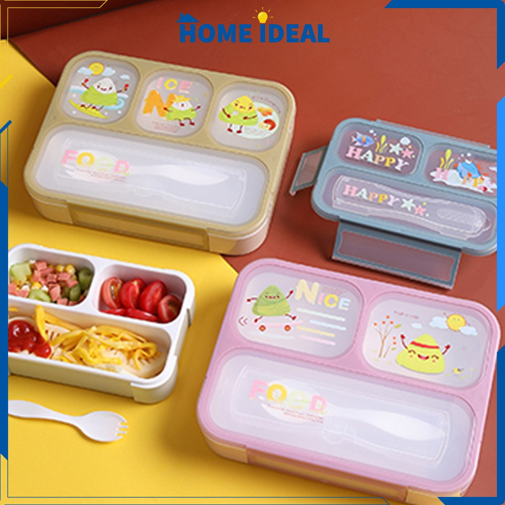 Jual Lunch Box Set Anak 3 Sekat 400ML BPA FREE Karakter dengan Sendok / Kotak Bekal Anak Motif ...