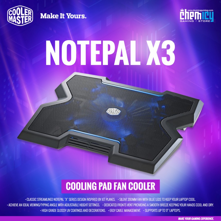 Jual Cooler Master Notepal X3 Cooling Pad / Laptop Fan | Shopee Indonesia