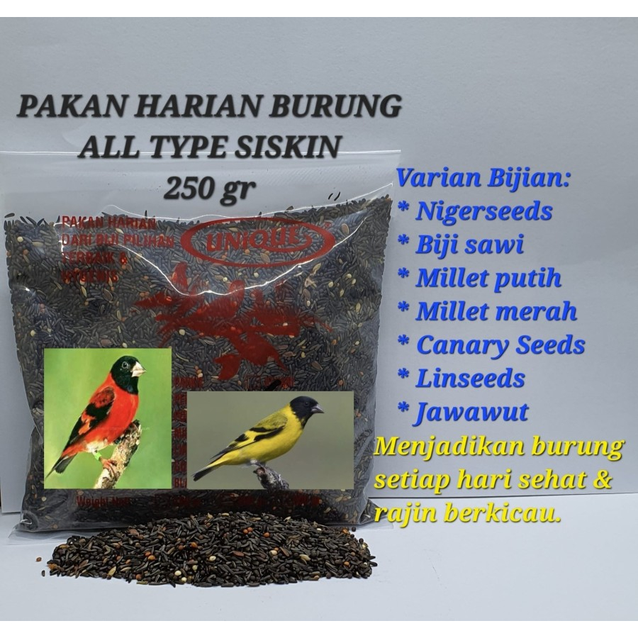 Jual UNIQUE UNIK PAKAN HARIAN BURUNG ALL VARIAN SISKIN 250 GRAM RED ...