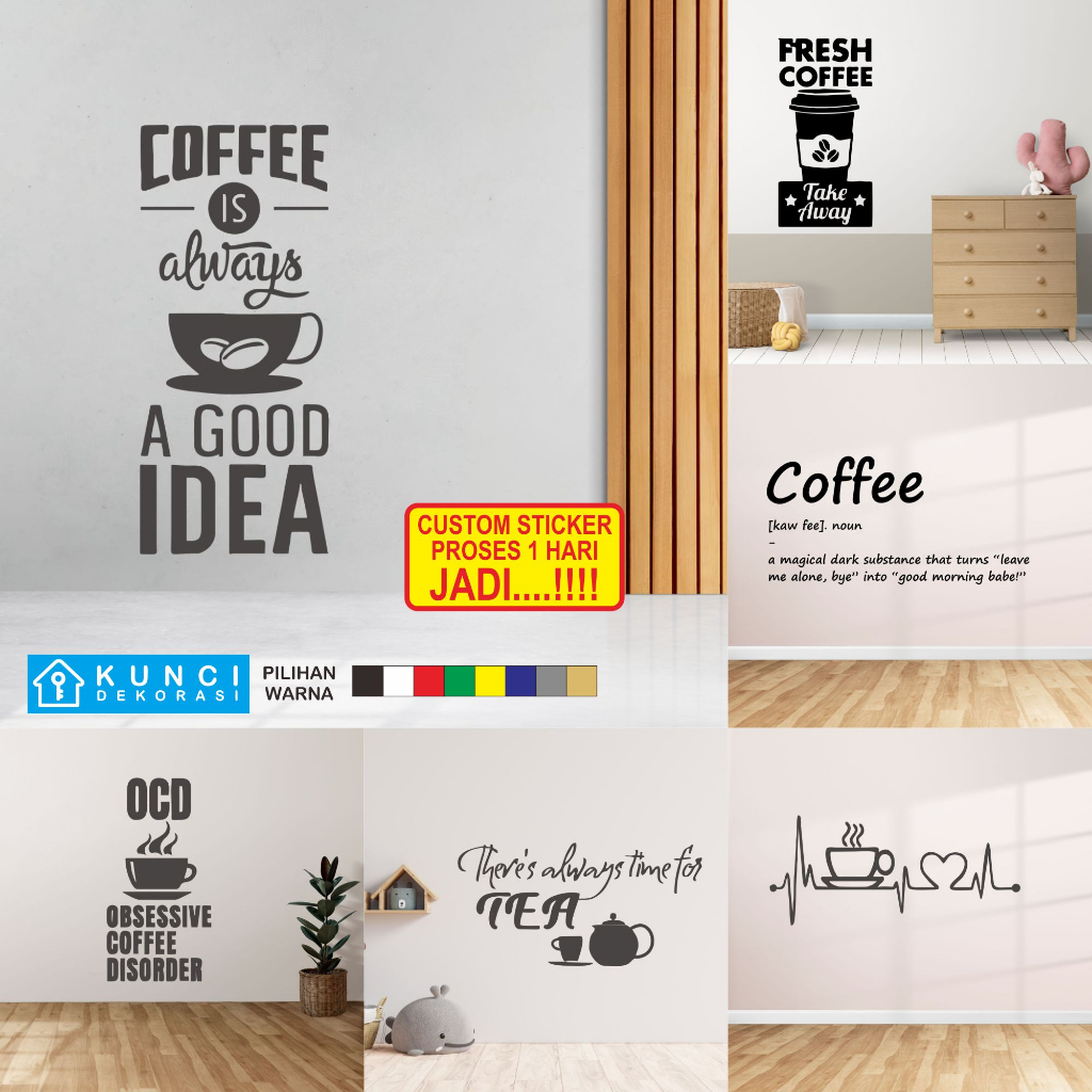 Jual Stiker Kaca Sticker Dinding Cafe Aneka Kopi Coffee Shop Kafe Resto ...