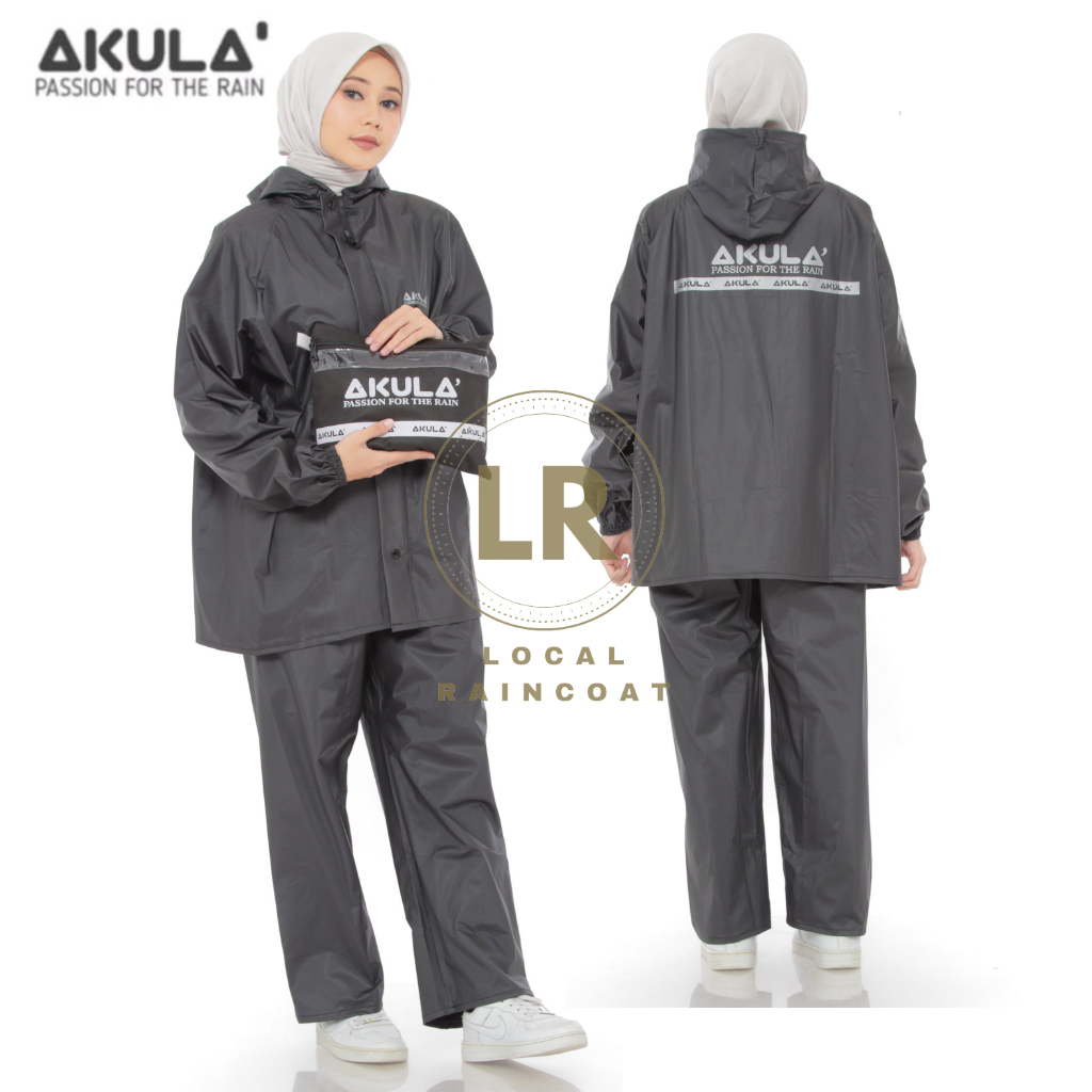 Jual AKULA Jas Hujan Raincoat Pria Wanita Dewasa Terbaik Bahan PVC Anti Rembes Warna Hitam ...