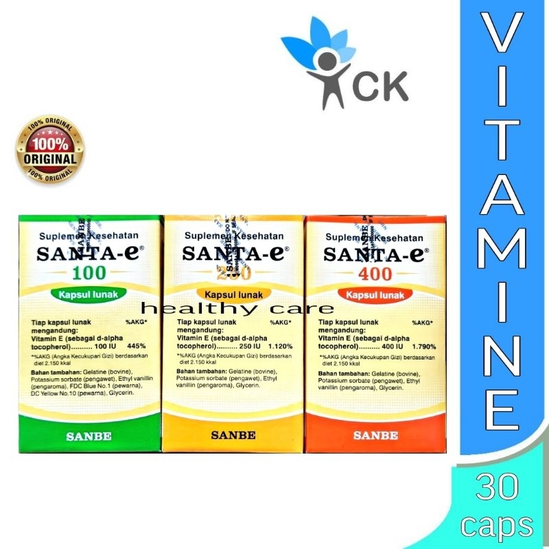 Jual SANTA E 400 / 250 / 100 BOTOL ISI 30 vitamin antioksidan vitamin ...