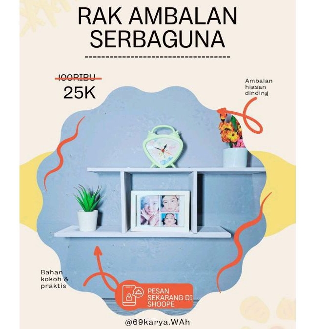 Jual RAK MODEL ZIGZAG 2 TINGKAT.RAK PRAKTIS || RAK GANTUNG || RAK ...