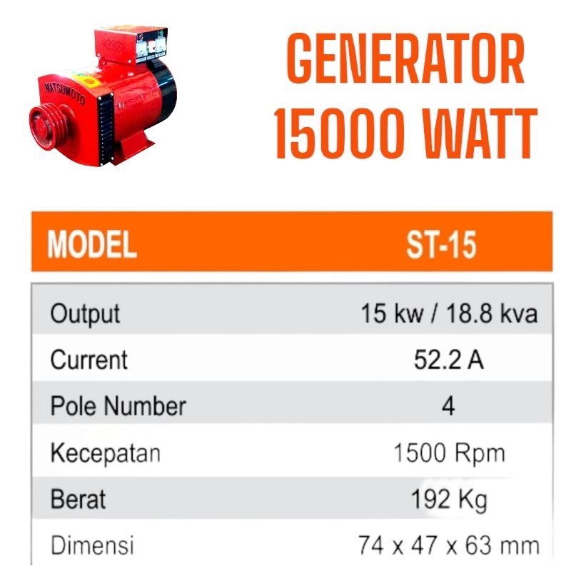 Jual generator matsumoto Generator pembangkit listrik alternator ...