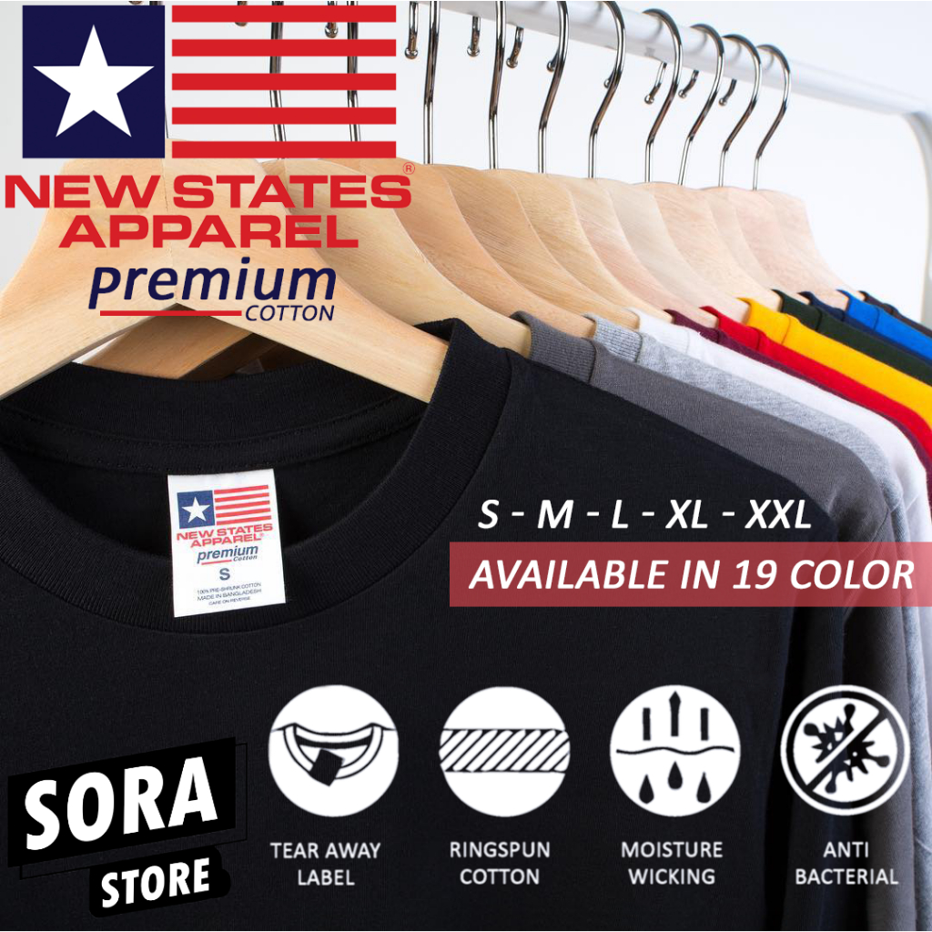Jual KAOS POLOS NSA PREMIUM 100% KATUN - ORIGINAL NEW STATES APPAREL ...
