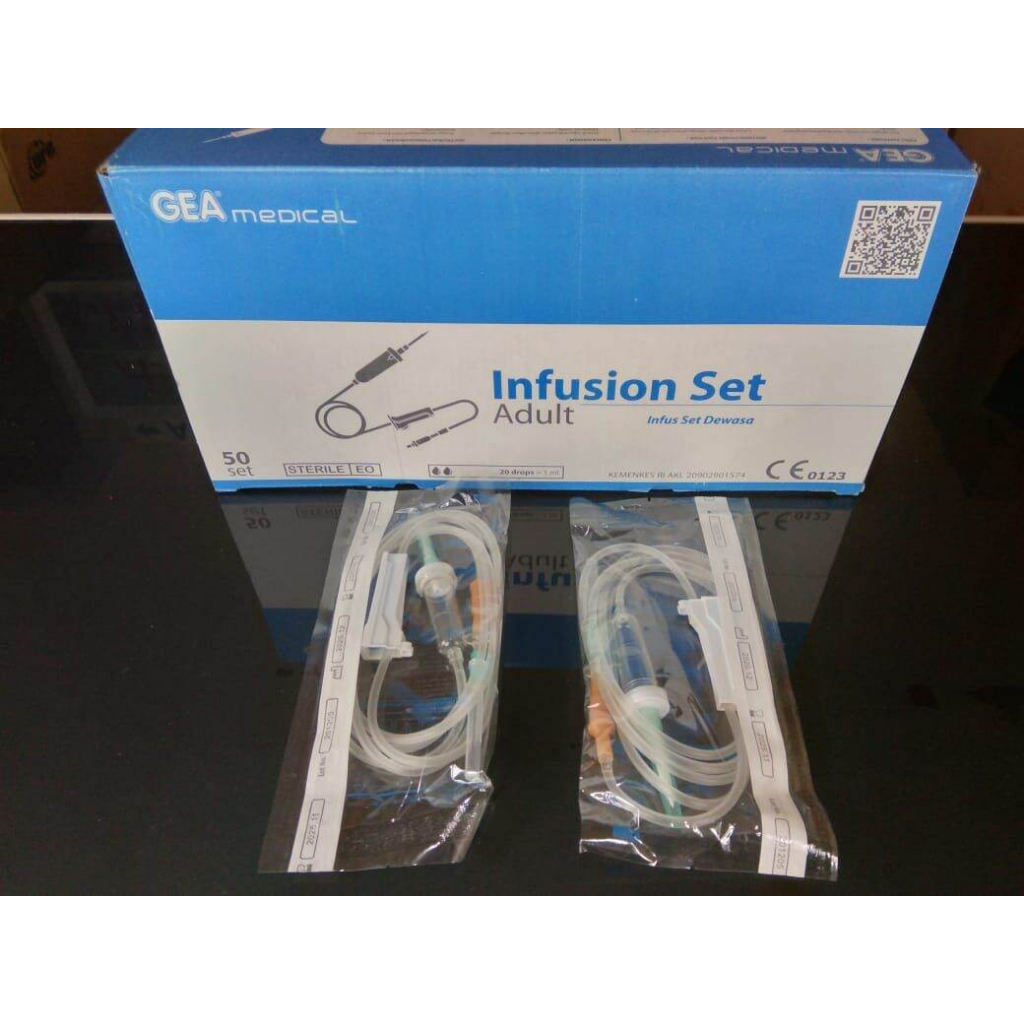 Jual GEA Infus Set Dewasa Selang Infus Dewasa Per Box isi 50 Infusion ...