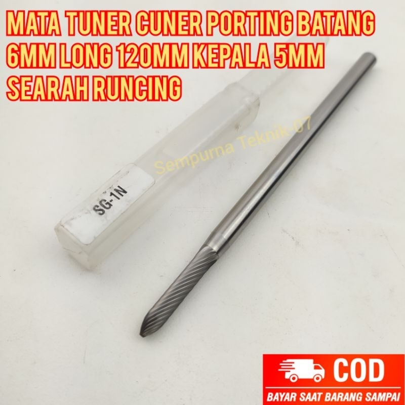 Jual mata tuner. cuner. porting batang 6 long runcing 6x5x120mm single ...