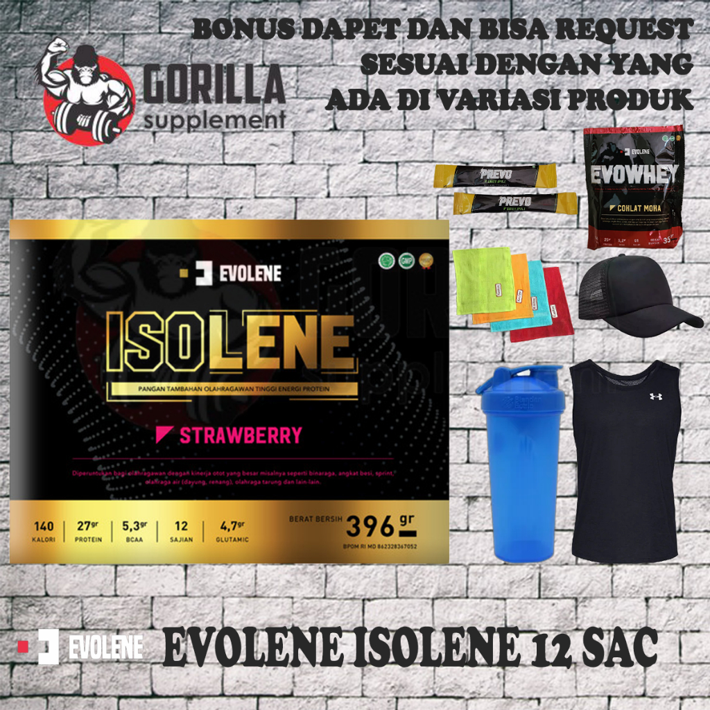 Jual EVOLENE Isolene 396 Gram 12 Sachet - Whey Protein Isolate Susu ...