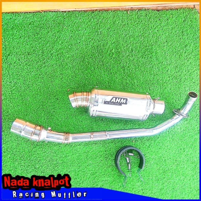 Jual Knalpot recing Ahm tri oval maniful 28 inlet 50 mm jupiter z / jupiter z1 / supra x125 ...
