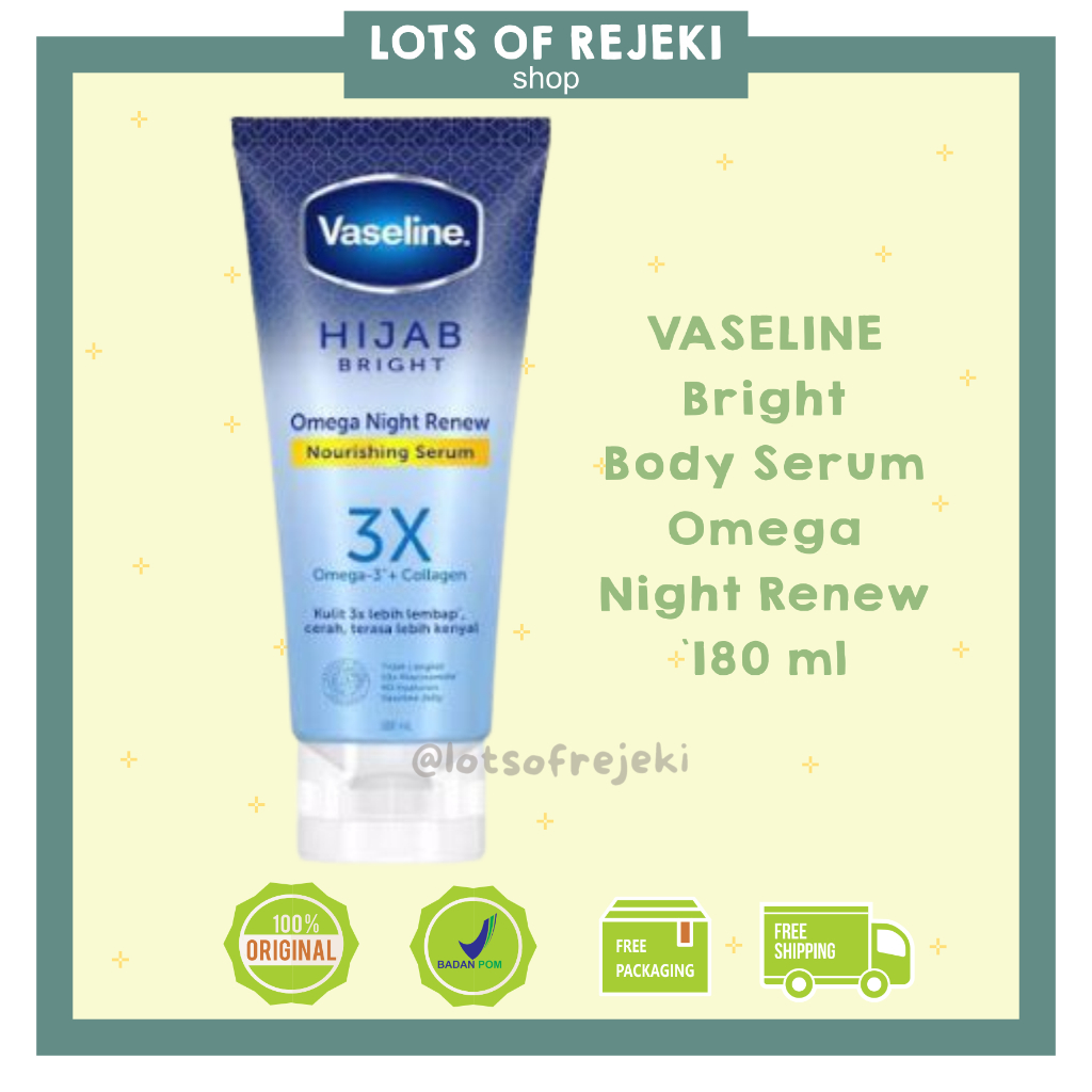 Jual Vaseline Hijab Bright Nourishing Body Serum Omega Night Renew ...