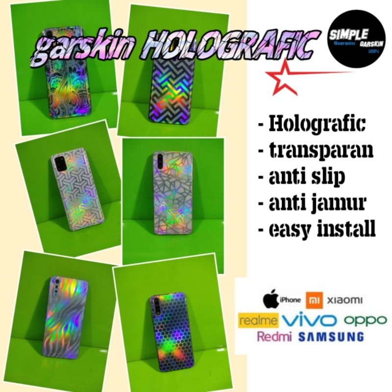 Jual garskin hp + garskin camera Holografic Ready all type | Shopee ...