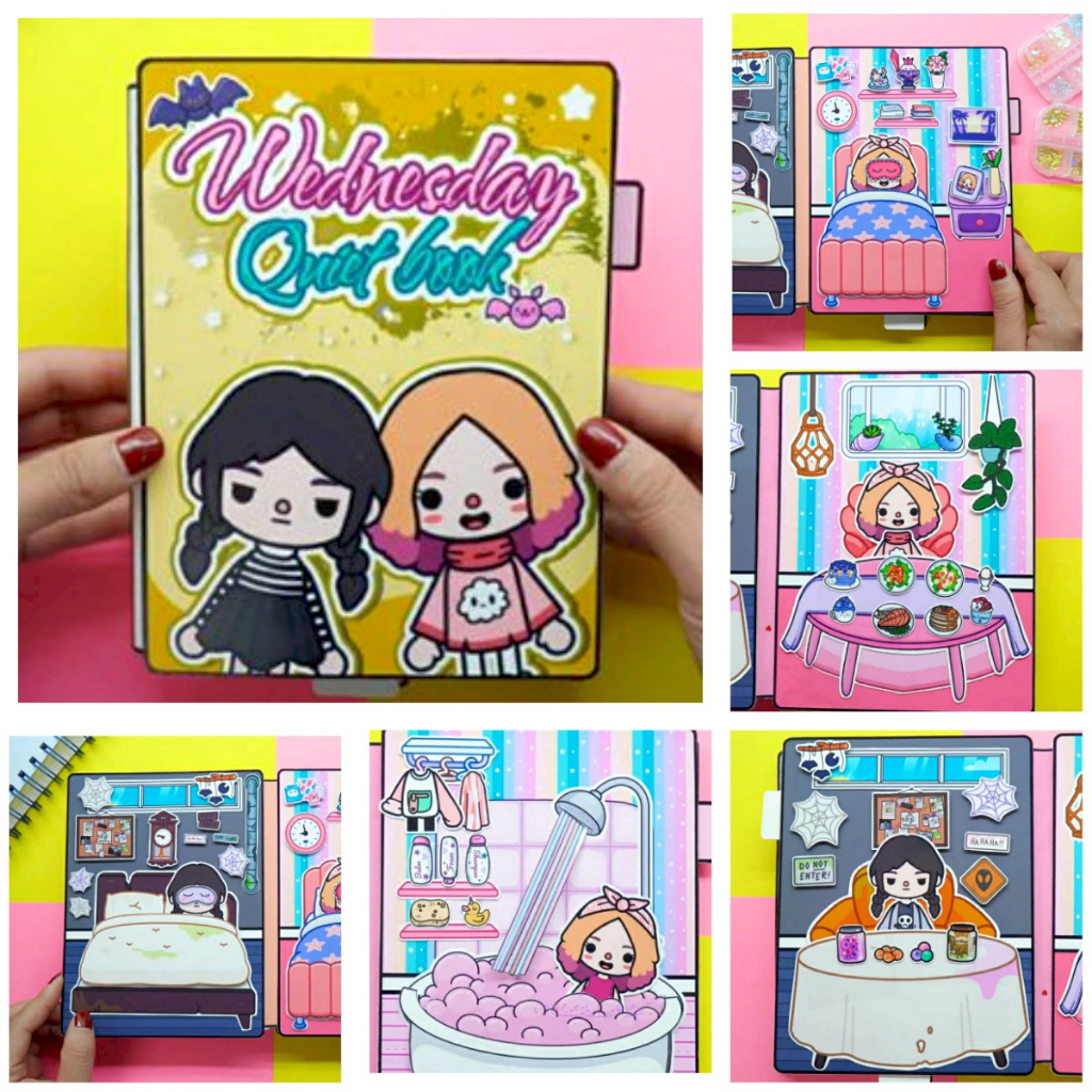 Jual [COD] Mainan Anak Viral Toca Boca Wednesday & Enid Part 16 Paper ...