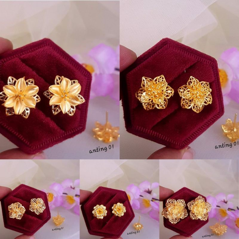 Jual Anting bunga anting Kendari mewah replika emas | Shopee Indonesia