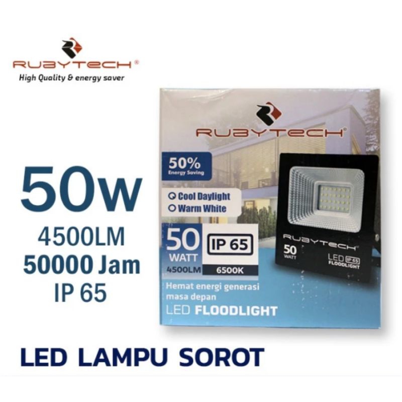 Jual Lampu Sorot Led 50W RUBYTECH Putih Outdoor SNI | Shopee Indonesia
