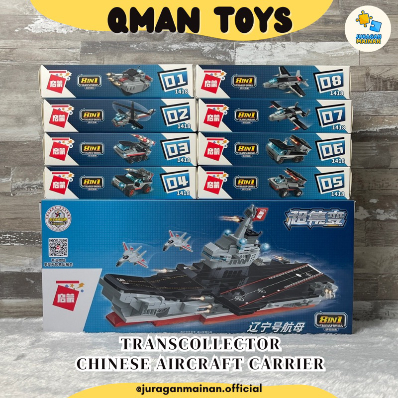 Jual QMAN TOYS Transcollector Aircraft Carrier 8in1 - Bricks bongkar susun brick block Blocks ...