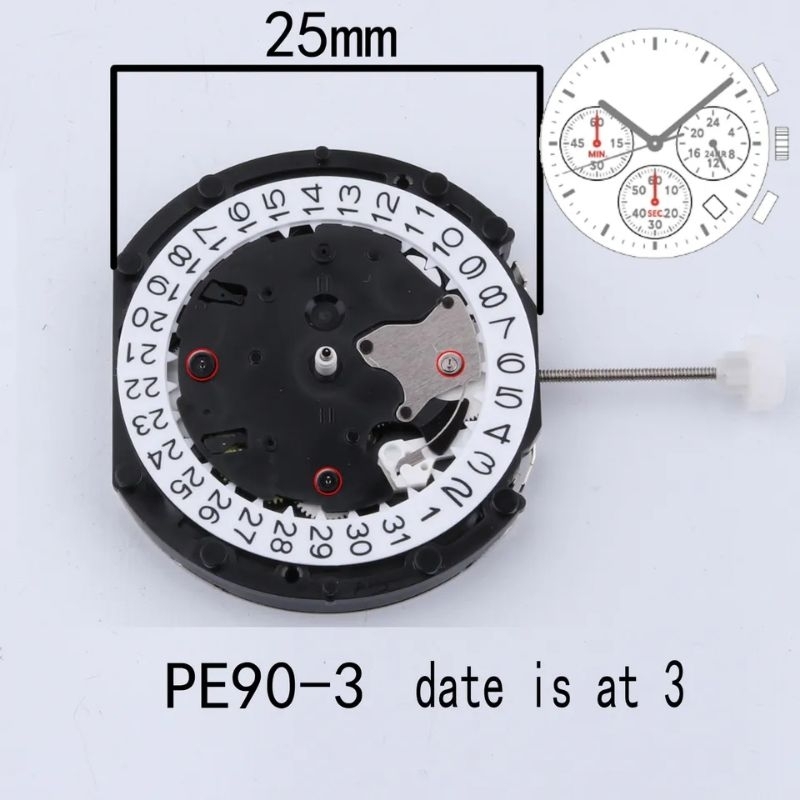 Jual Mesin Jam Tangan Chronograf Mesin PE90 Mesin Kaleng Chrono PE90 | Shopee Indonesia