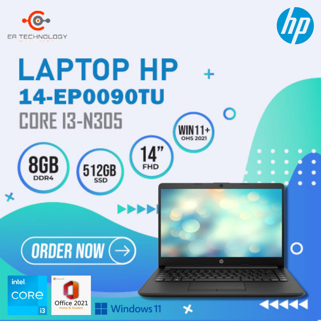 Jual HP 14-ep0090TU Core i3-N305 8GB DDR4 512GB SSD 14" FHD Win11+OHS | Shopee Indonesia