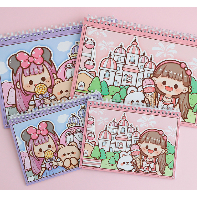 Jual Buku Tempel Aesthetic Buat Stiker Edisi Doudou Sauce Girl Castle ...