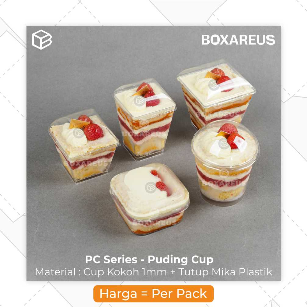 Jual Cup Puding Wadah Agar Jelly Gelas Plastik Dessert Cup Kotak Bulat ...