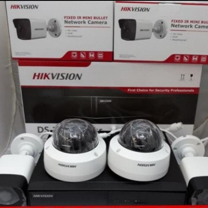 Jual Paket CCTV Camera IP 4 Channel 4 Camera Hikvion 2MP Poe | Shopee Indonesia