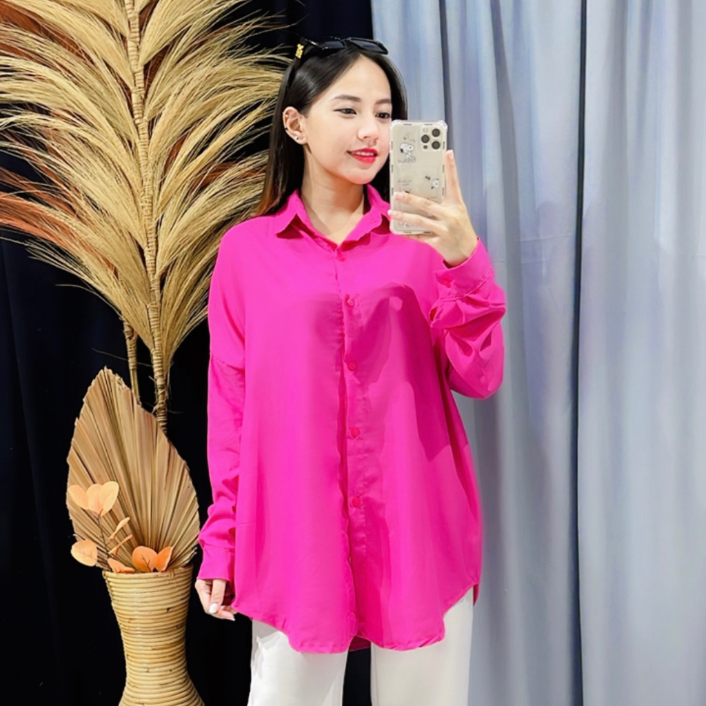 Jual RX FASHION - Dexy Loose Oversize XXL Shirt Katun Poly / Kemeja ...