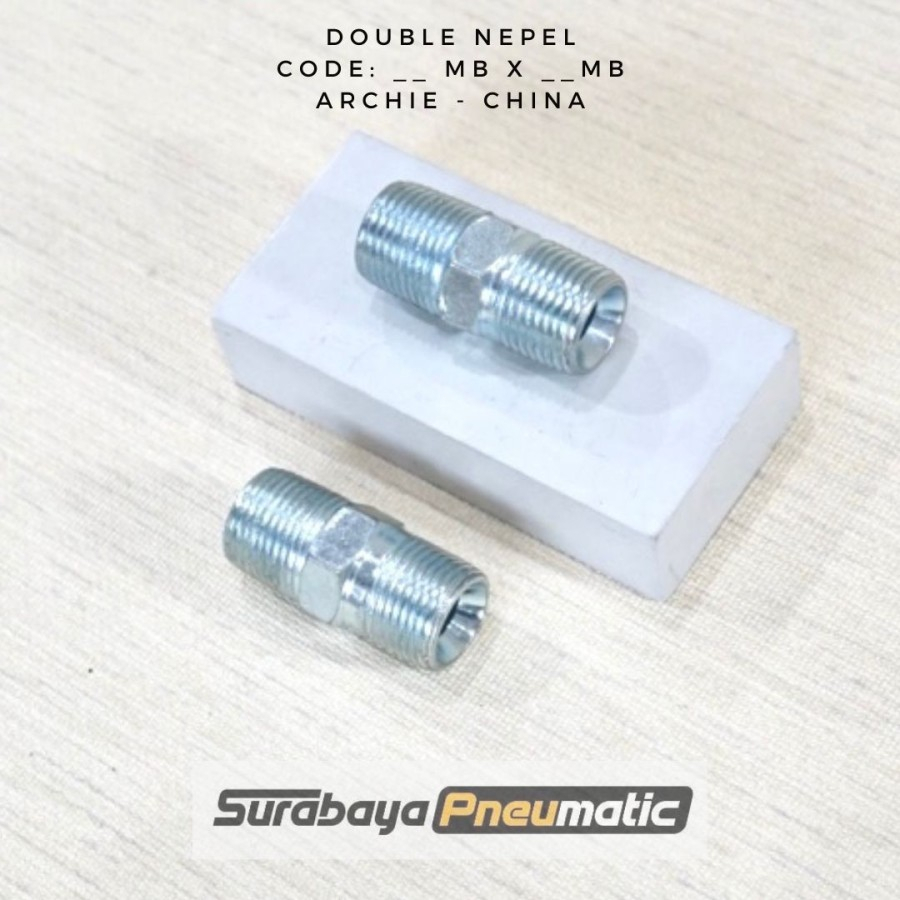 Jual Double Nepel 04 MB x 04 MB – Drat 1/4” MB X 1/4” MB - ARCHIE | Shopee Indonesia