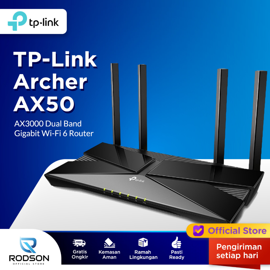 Jual TP Link Archer AX50 AX3000 Dual Band Gigabit Wifi 6 Router TPLink ...