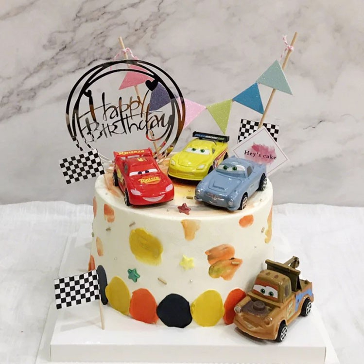 Jual Cake Topper CARS Figure Hiasan Kue Karakter Mobil Mobilan isi 4 ...