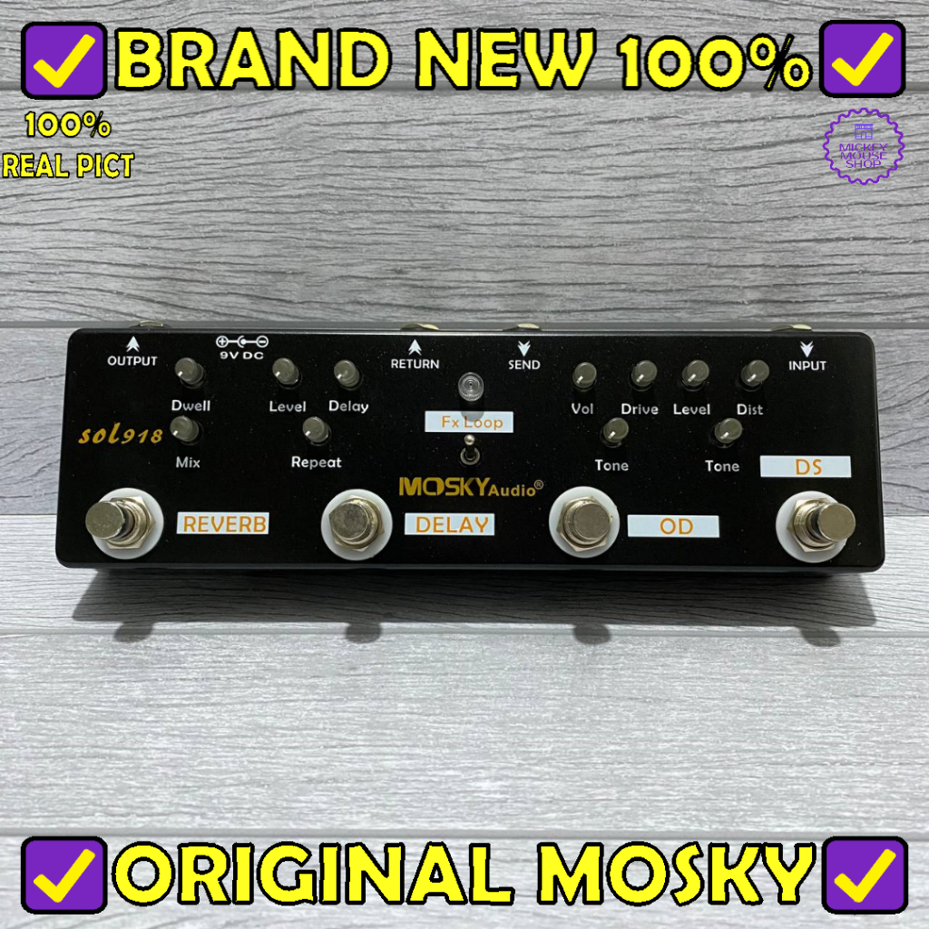 Jual Efek Gitar Mosky SOL918 Multi Effects Pedal 5 In 1 Reverb Delay ...