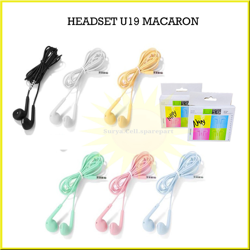 Jual U19 Macaron Handsfree | Yi Tai Macaron Earphone Headset Matte ...