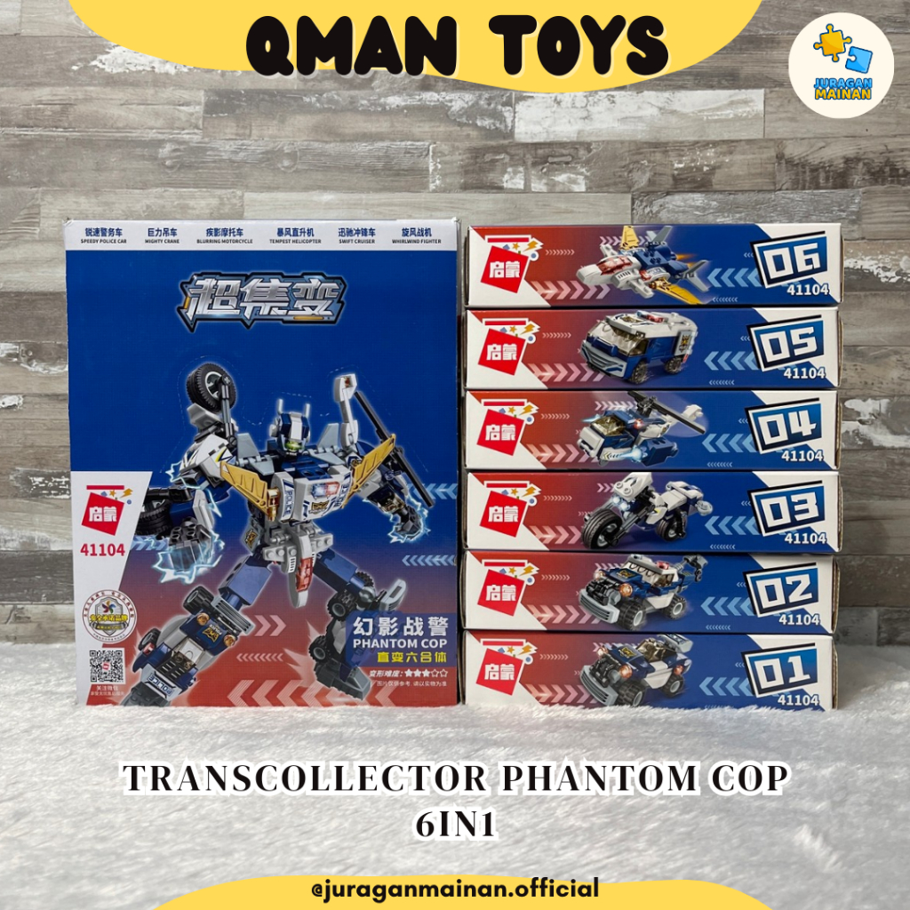 Jual QMAN TOYS Transcollector Phantom Cop 6in1 - Bricks bongkar susun brick block Blocks Mainan ...