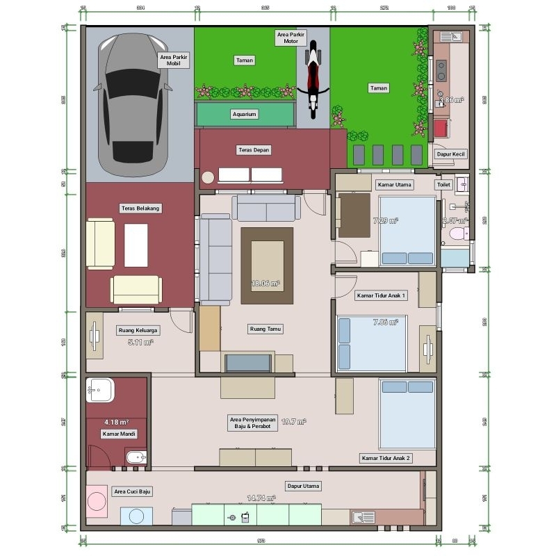 Jual Jasa Desain Denah / Layout Rumah, Restoran, Cafe, Kantor, dll ...