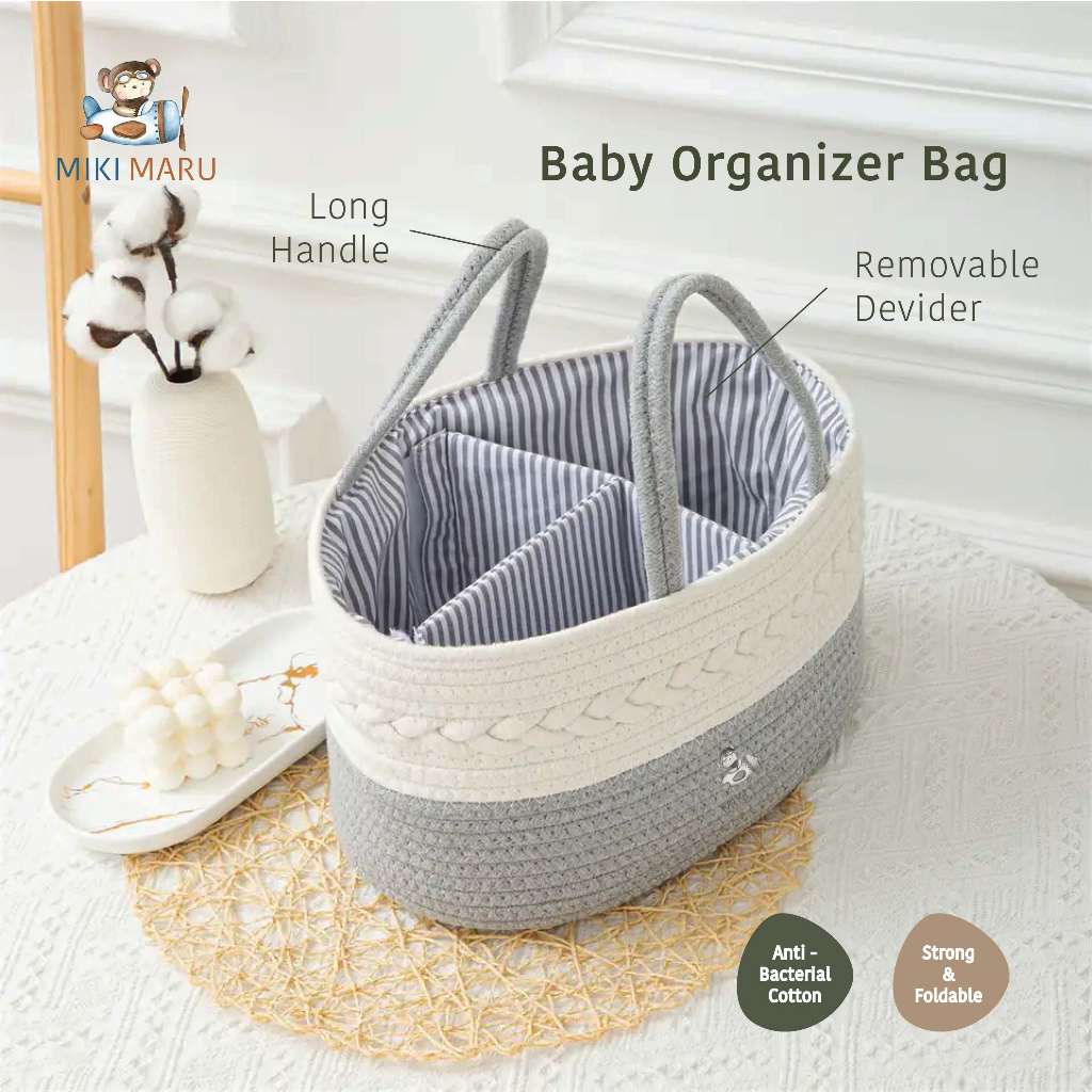 Jual Mikimaru Premium Rope Caddy Diaper Bag Organizer | Tas Anyam Popok ...