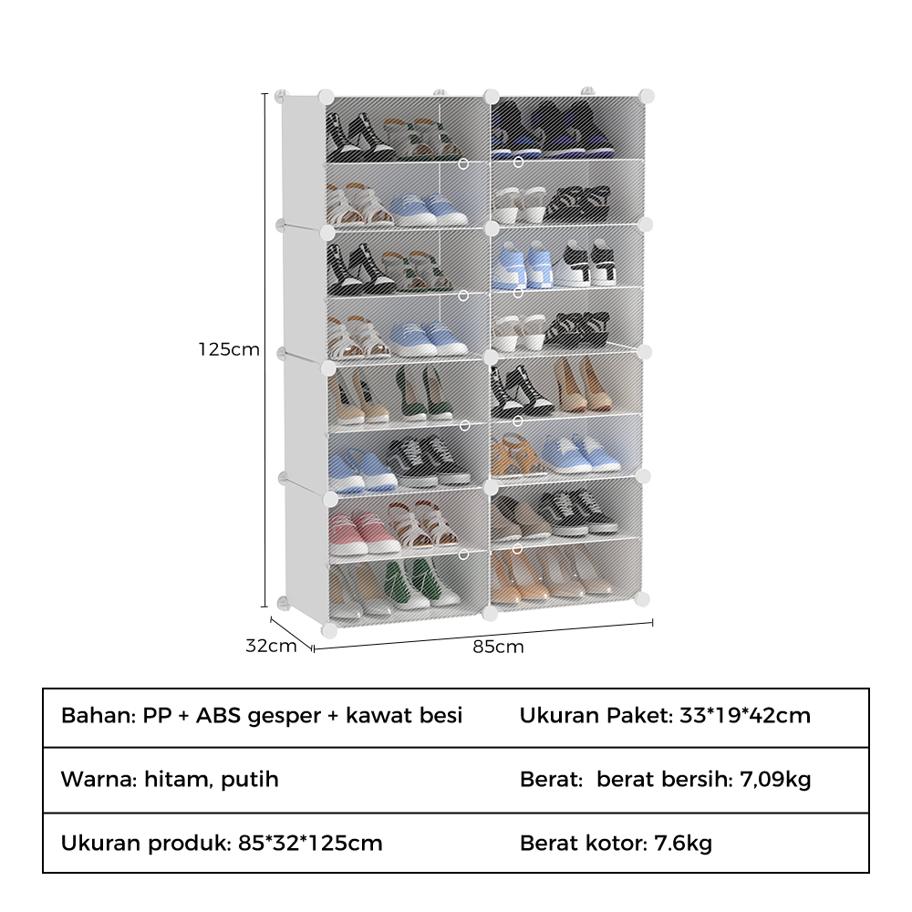 Jual Rak Sepatu Tertutup Anti Debu 4 /6/8 Layer Rak Sepatu Susun Kotak ...