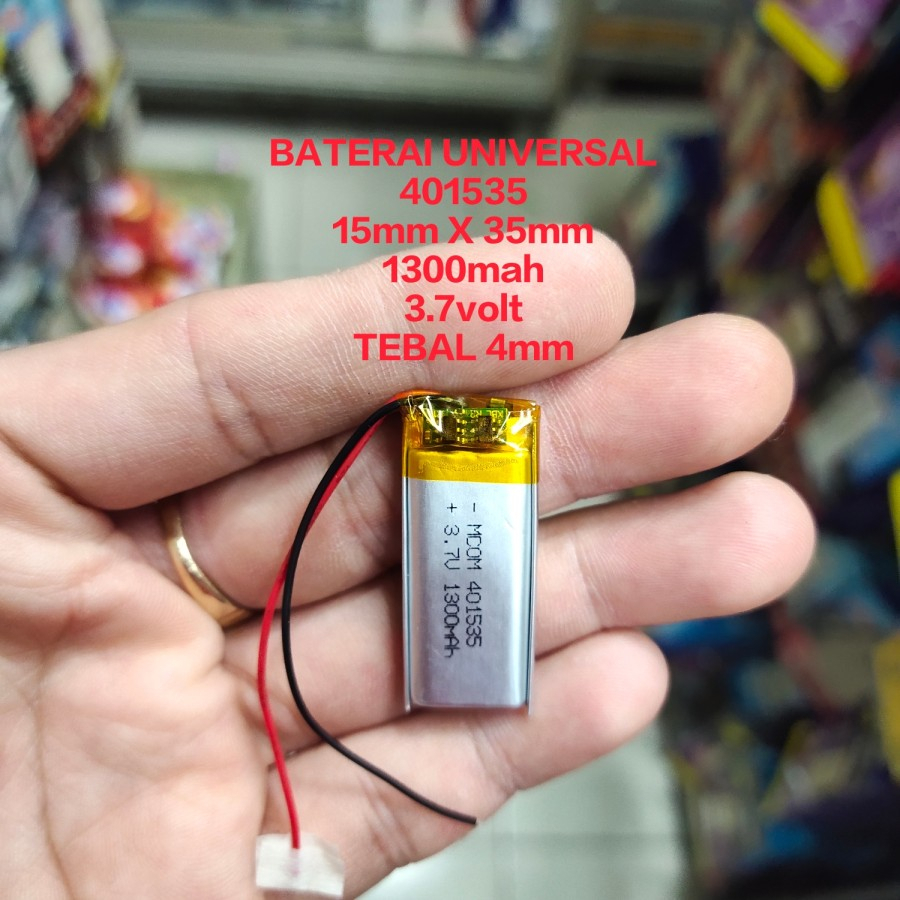 Jual BATERAI UNIVERSAL 401535 ukuran 15mm x 35mm 1300mah kabel 2 MANTUL ...
