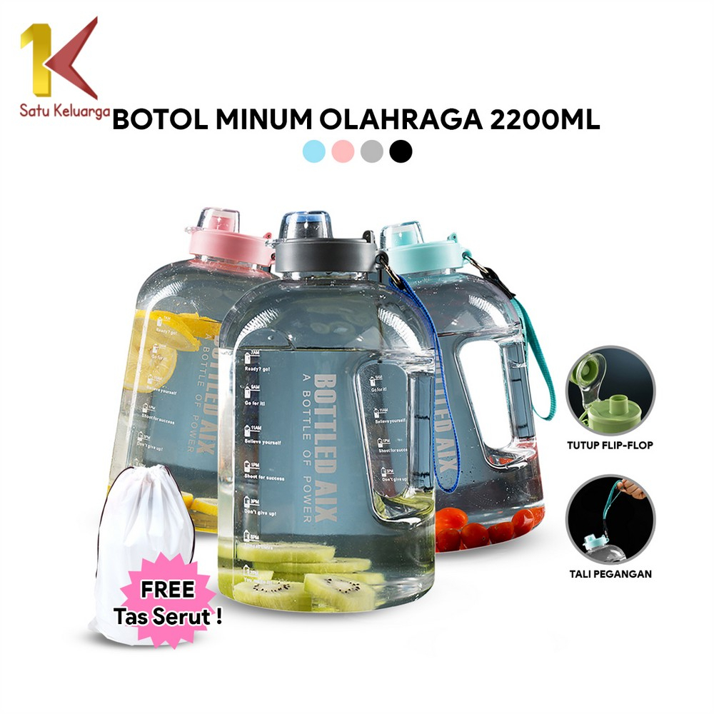 Jual Satu Keluarga Botol Minum Transparan 2200ML C470 Tumblr Botol Gym Bottle BPA FREE / Tempat ...