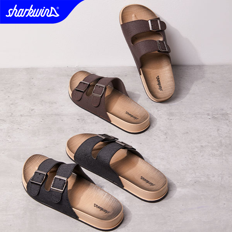 Jual Sharkwin Sandal Pria Murah Korea Unisex Strap Flat Anti-Slip ...