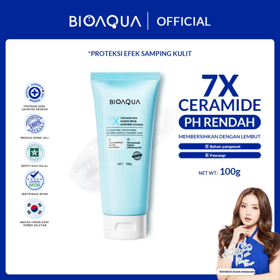 Jual BIOAQUA 7X Ceramide Skin Barrier Repair Moisturizer Cleanser 100g | Shopee Indonesia