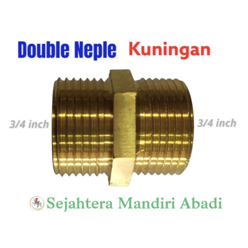 Jual Double Neple Kuningan 3/4 inch x 3/4 inch Double Nepel Drat Luar ...