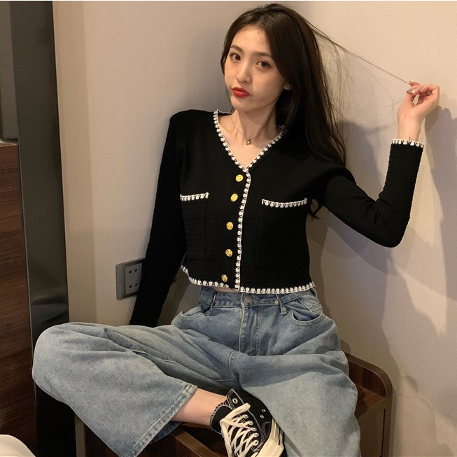 Jual AJW Cardigan Rajut Korean Style Lengan Panjang Import Premium Mewah dan Elegan XR | Kardi ...