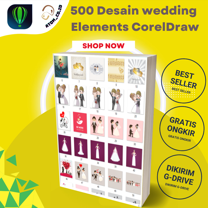 Jual 500 Desain Wedding Elements CorelDraw | Shopee Indonesia