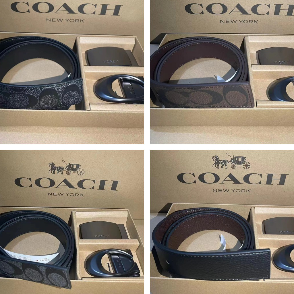 Jual Coach Men's Belt 55157/64839/55434 Men's Wide Edition Gift Box Set ...