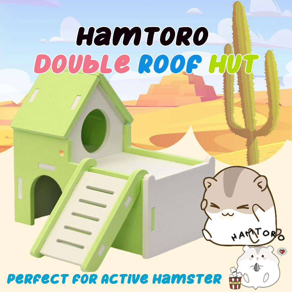 Jual Hamtoro Rainbow Double Roof Hut Mainan Rumah Hamster 2 Lantai ...