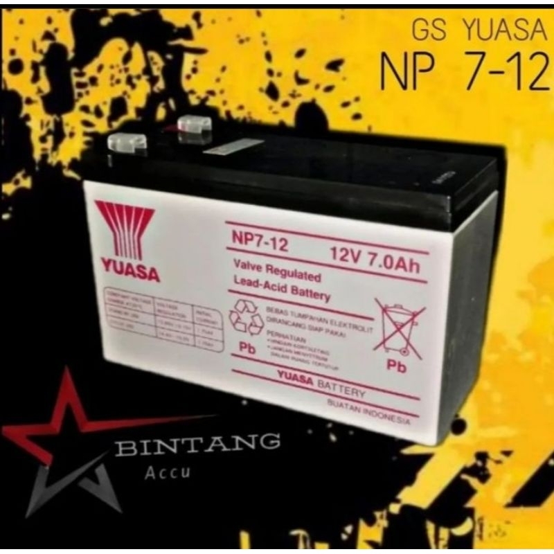 Jual YUASA VRLA BATTERY NP 7-12 (12V 7Ah) | Shopee Indonesia